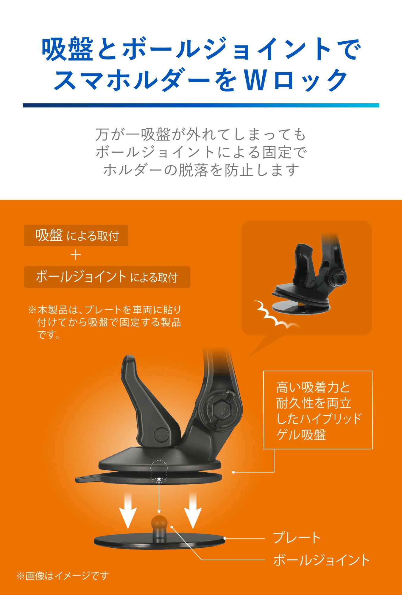 SA31 スマホルダー 吸盤SS ウィングキャッチ ブラック | カーメイト 公式オンラインストア本店