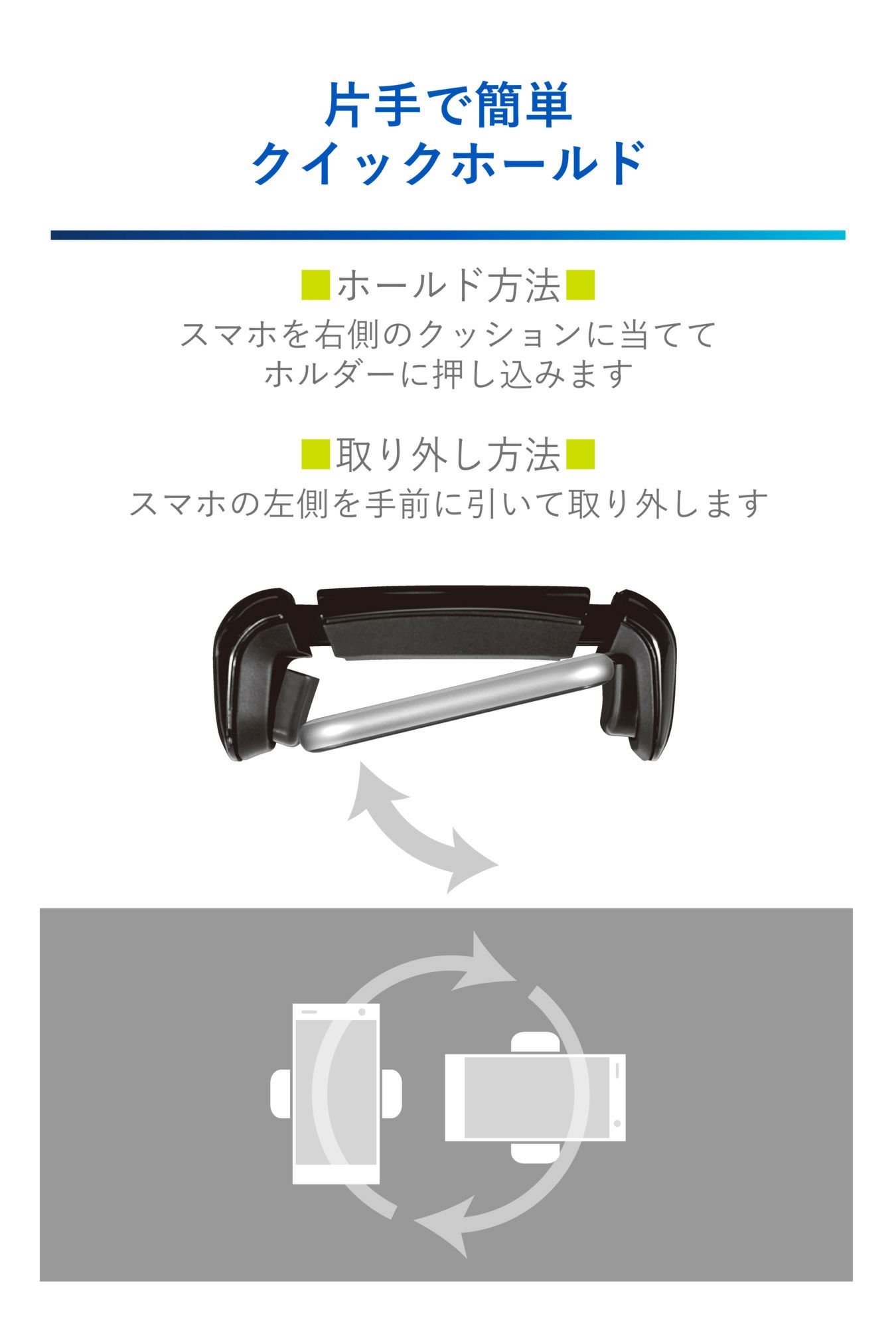 SA35 スマホルダー ディスプレイオーディオ貼り付け クイック ブラック | カーメイト 公式オンラインストア本店